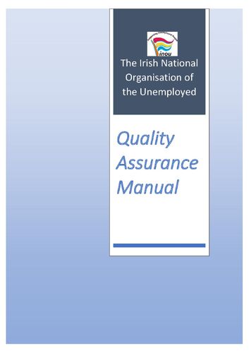 Quality Assurance Manual | INOU